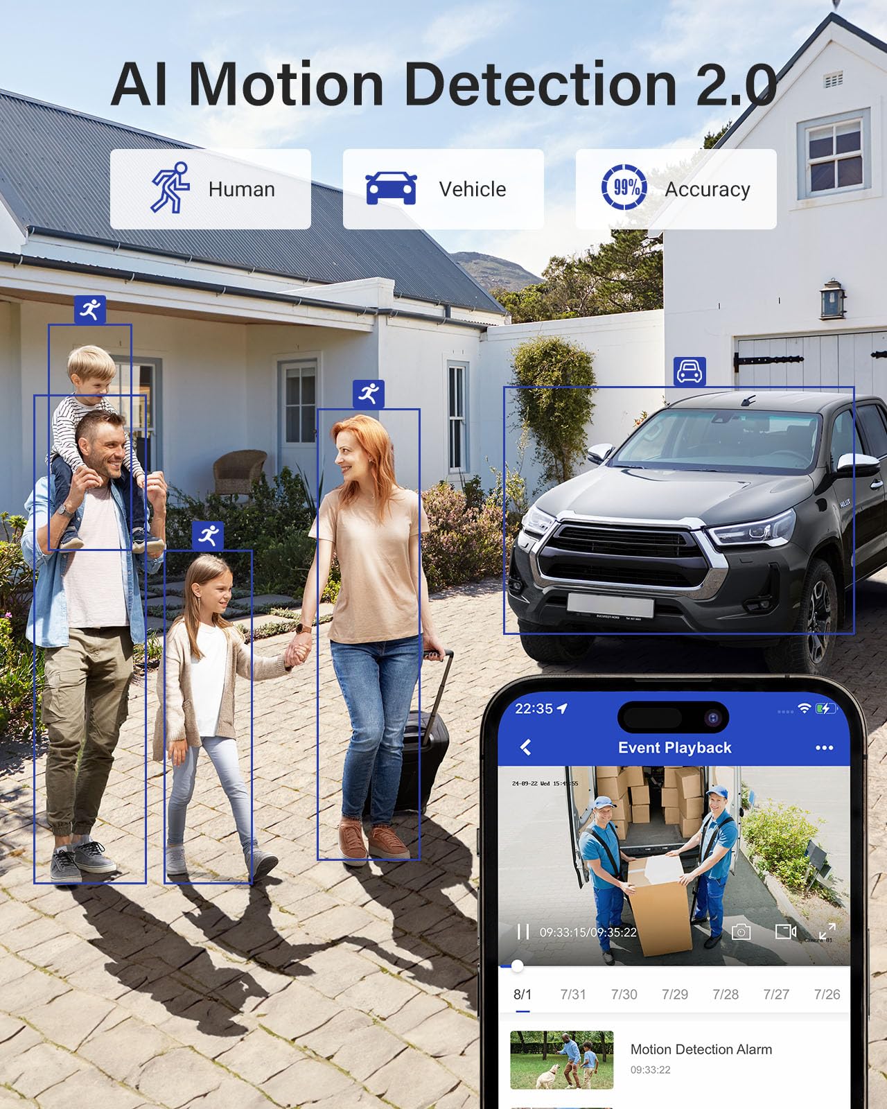ANNKE 5MP Home Security Camera System with AI Human/Vehicle Detection, 8CH H.265+ DVR Recorder with 4X 5MP (2560TVL) Wired IP67 Outdoor CCTV Cameras, 100 ft EXIR Night Vision with Smart IR & WDR