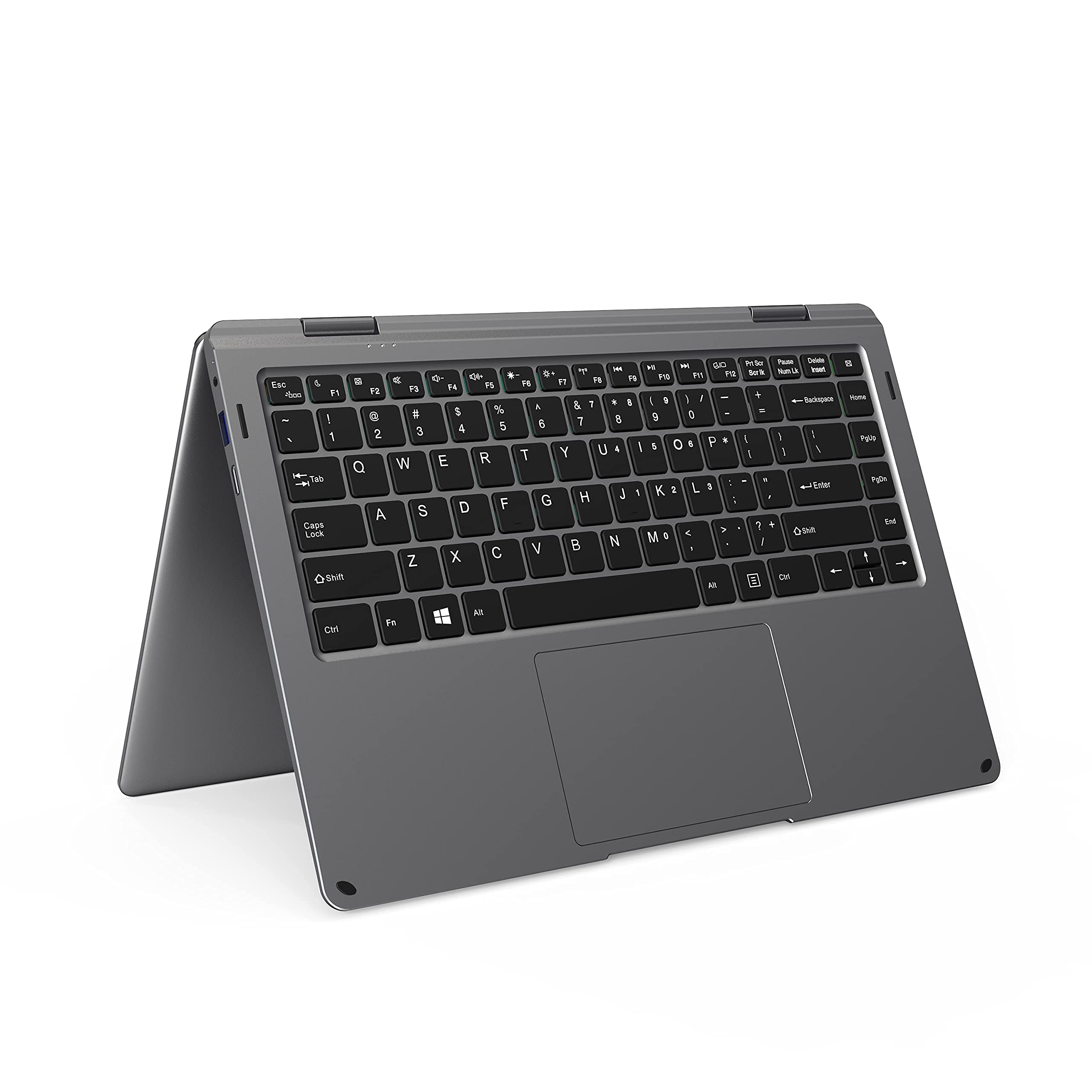 HYUNDAI HY HyFlip 13.3 inch Touch Screen Laptop, Intel Apollo Lake Celeron N3350, 4GB RAM, 64GB eMMC, Windows 10 Home S, MicroSD Slot, 13.3" 1920x1080 FHD Display, WiFi & Bluetooth Space Grey, 5000mAh