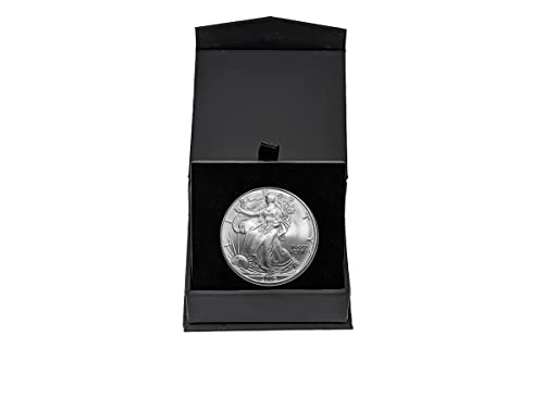 2006 - U.S. Silver Eagle in Plastic Air Tite in Magnet Close Black Gift Box - Gem Brilliant Uncirculated Dollar US Mint Uncirculated
