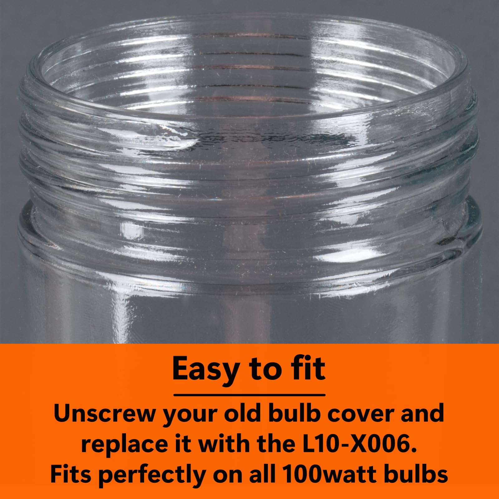 2-Pack Glass Globe Light Bulb Cover for Walk in Refrigerators, Light Bulb Protector Cage for Hood Bulbs, Light Bulb Covers for Bare Bulb 31902 by FryOilsaver Co CHG L10-X006