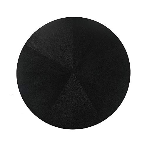 Armen Living Cirque 54" Round Mid-Century Modern Pedestal Black Wood Dining Table with Epoxy Metal Base