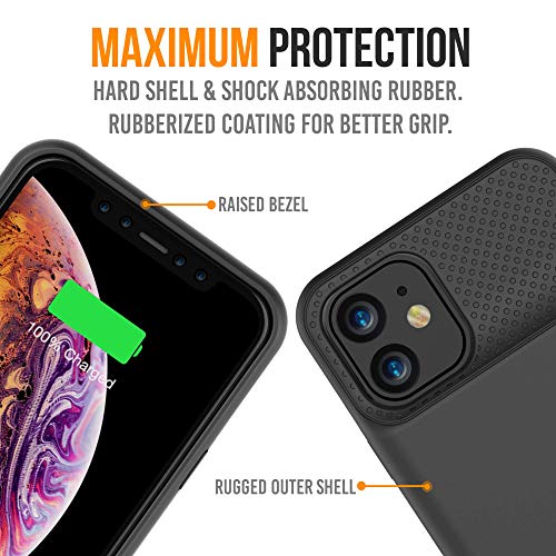 Alpatronix iPhone 11 and iPhone XR Battery Case, 5500mAh Slim Portable Protective Extended Charger Cover with Wireless Charging Compatible with iPhone 11 and iPhone XR (6.1 inch) - Black