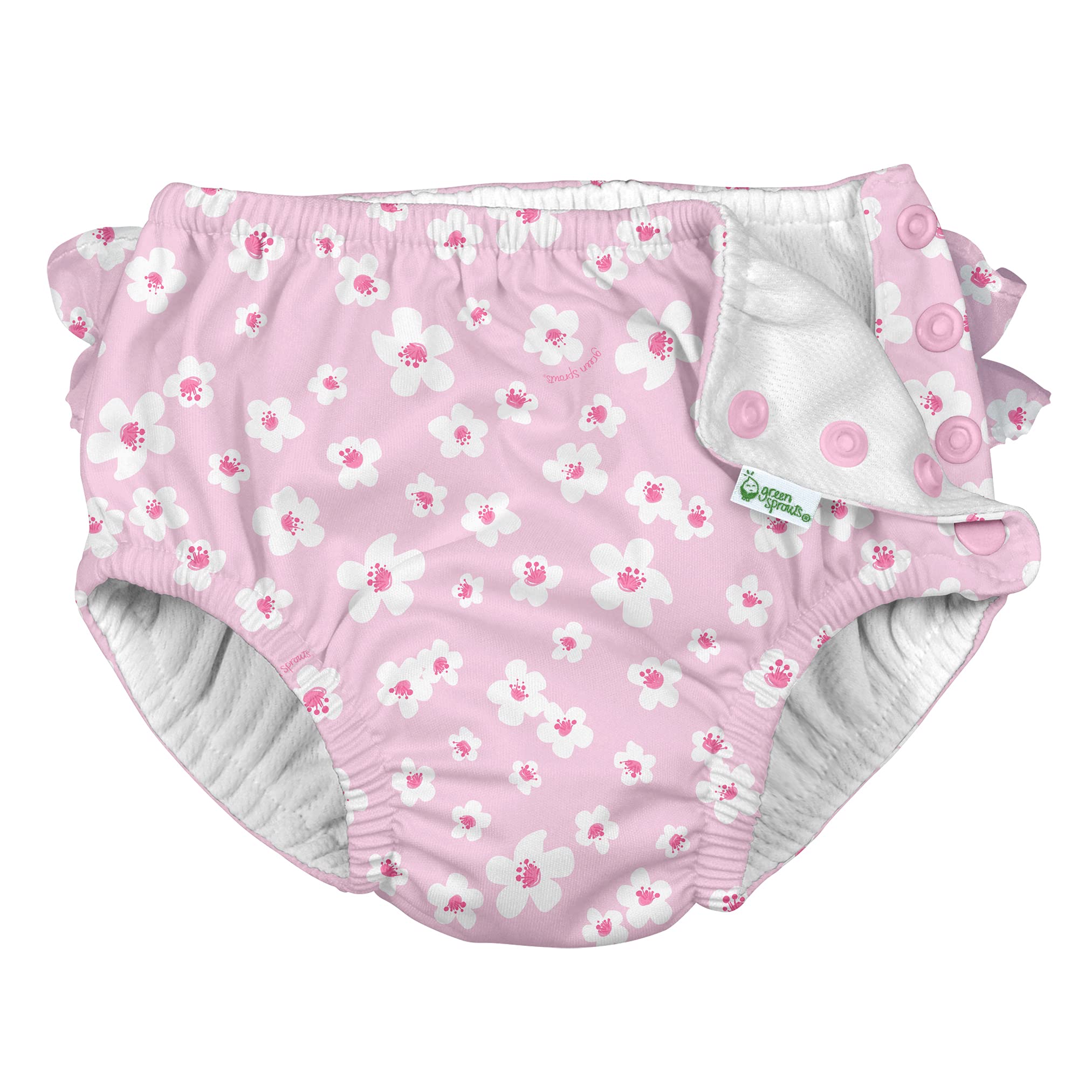 i Play Girls Reusable Absorbent Baby Swim Diapers Small Blossoms 4T