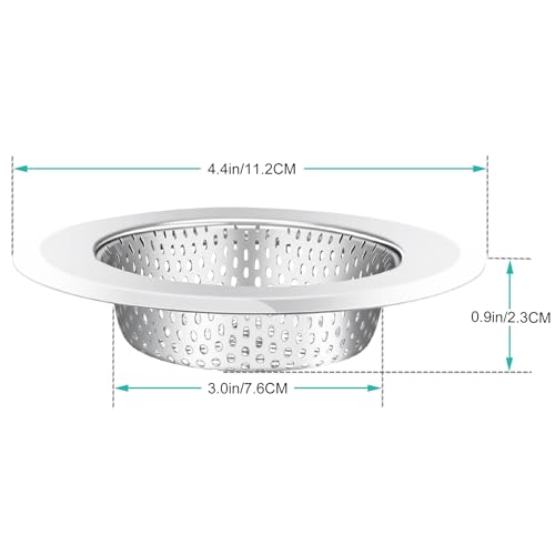 2 PCS Kitchen Sink Drain Strainer and Kitchen Sink Stopper Stainless Steel, Anti-Clogging Garbage Disposal Stopper for Standard 3-1/2 Inch Kitchen Sink Drain