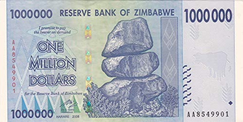 2008 - Reserve Bank of Zimbabwe $1 Million Dollars Seller Circulated (Various Grades)