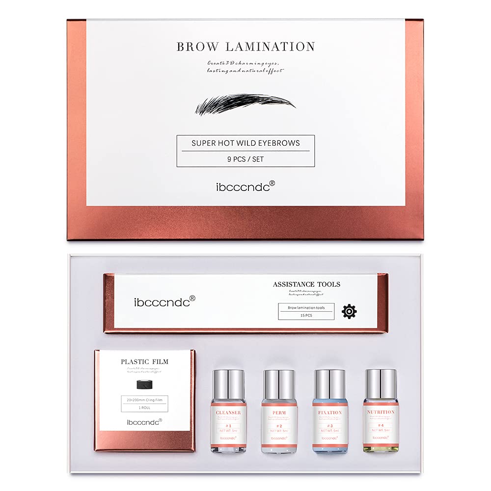 ibcccndc Lash Lift & Eyebrow Lamination Kit - Keratin DIY Instant Fuller Eyelash & Brow Lifting Kit - Ideal for Salon & Home, Long Lasting Formula Lasts 8 Weeks