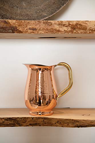 Creative Co-Op 42 oz. Hammered Stainless Steel Pitcher, Copper