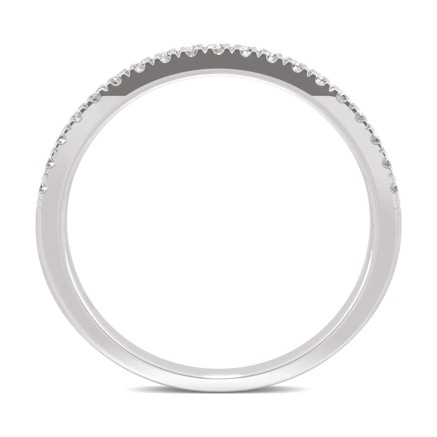 14K White Gold 1.5mm Round Moissanite Wedding Band-size 7 0.29cttw DEW by Charles & Colvard