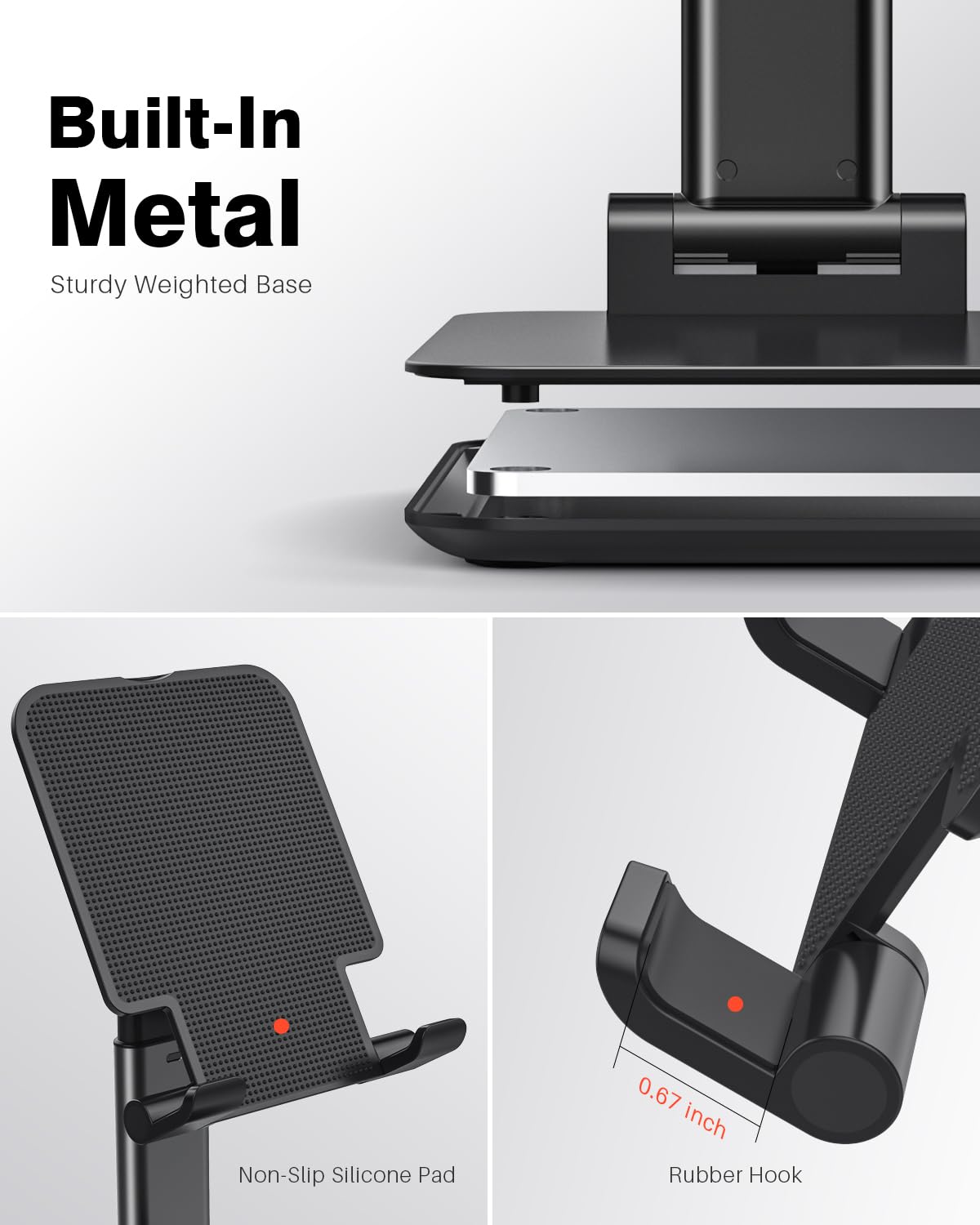 Anozer Tablet Stand Foldable & Adjustable, Portable Monitor Stand 5.55 * 3.94" Wide, Fit for iPad Holder Stand Compatible with iPad Pro 11, 12.9/for iPad 10.9; Surface Pro; Portable Monitor 4.7-15.6"
