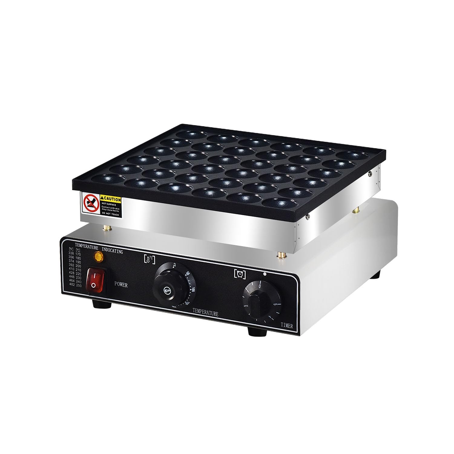 110V Commercial Mini Dutch Pancake Maker ,36PCS Dutch Pancake Baker Machine ,Nonstick Dorayaki Maker,Dutch Poffertjes Grill,Stainless Steel, Breakfast,Snacks, Desserts, Restaurants, Cafes
