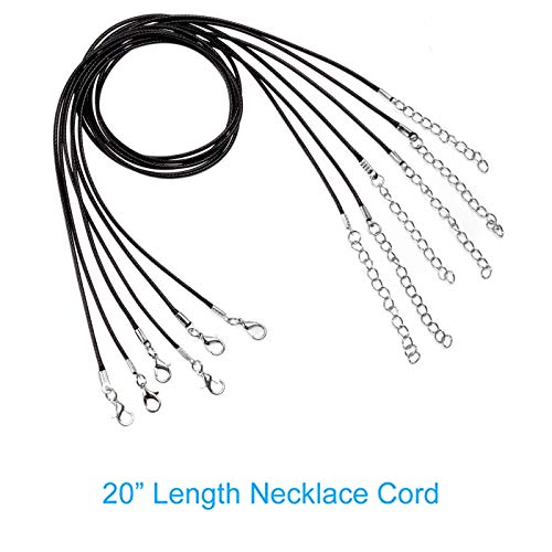 120pcs Black Necklace Cord with Clasp 1.5mm Bulk Necklace String for Bracelet Necklaces Pendants Jewelry Making Accessories(20 Inches)