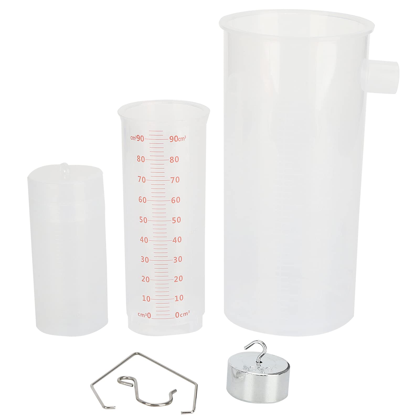 Plastic Graduated Cylinder,Physics Experiment Measuring Test Tube Set with Overflow Cup,Weight and 2 Hook,Suitable for Physics Teaching(Buoyancy Principle Experimental Equipment)