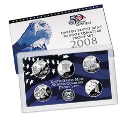 2008 S US Proof set State Quarters Comes in original Packaging From the US Mint Proof