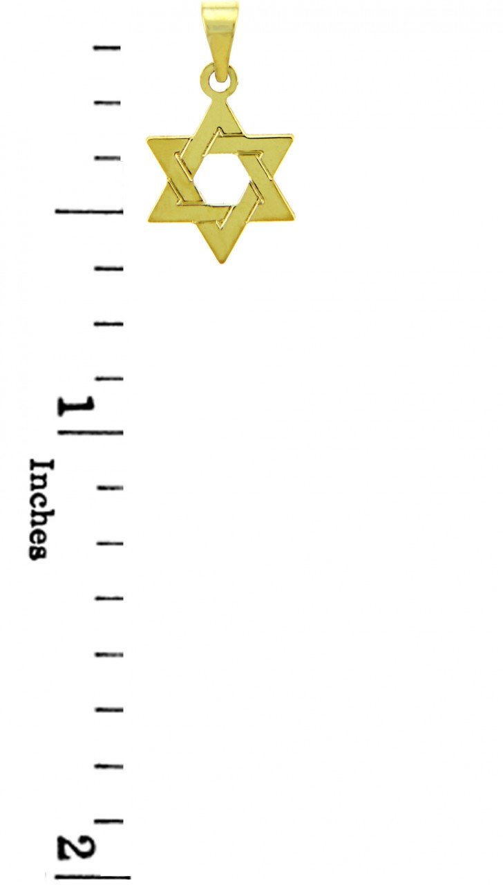 14k Gold Jewish Star of David Pendant