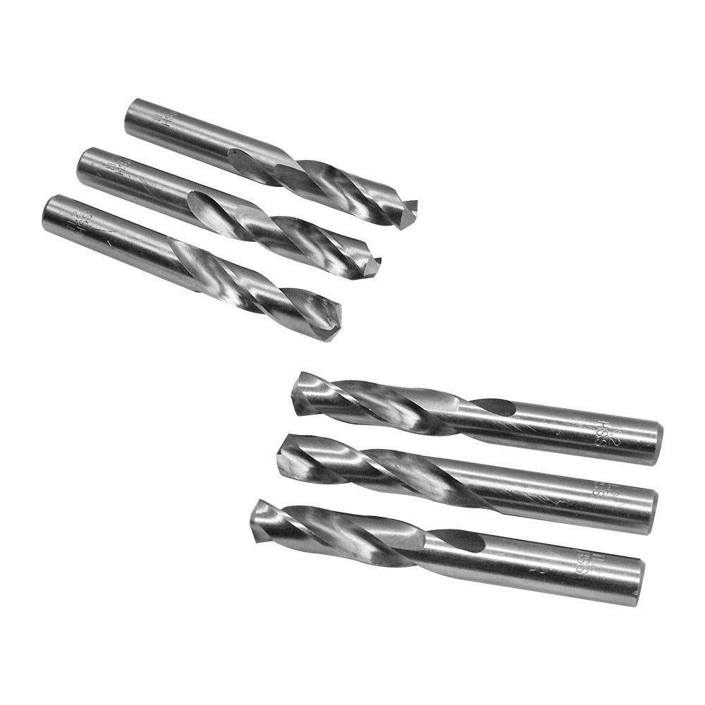 6 Pc 11.2mm HSS Screw Machine Drill Bits High Speed Steel Twist Straight Shank Flute
