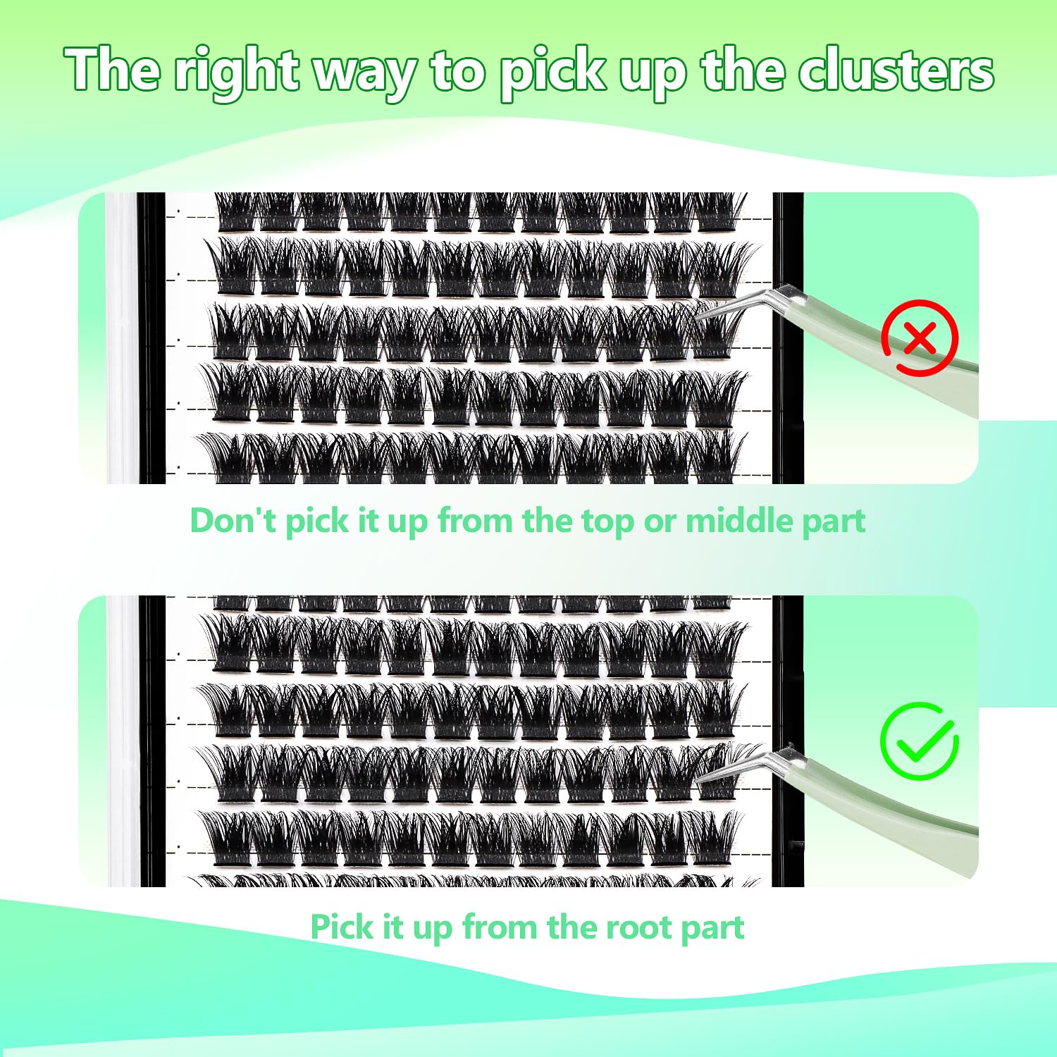 Large Tray- 10-20MM Available 120 Pcs D Curl Cluster Eyelashes Makeup Volume Eye Lashes Extensions Natural Long Wide Stem Individual False Eyelashes (16mm)
