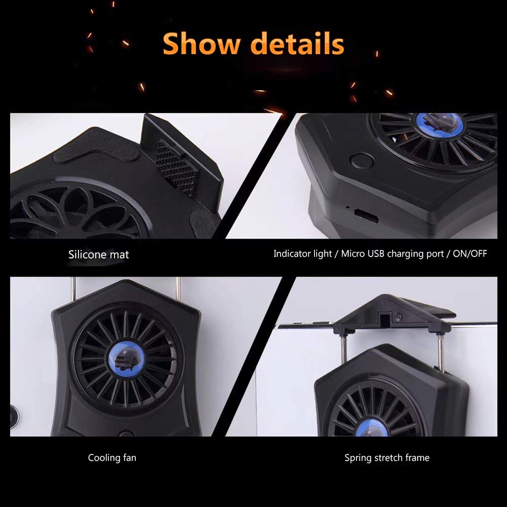 4000rpm Cooler For Phone Gaming, Rechargeable Mobile Phone Cooler Game Cooling Fan Radiator Tool White