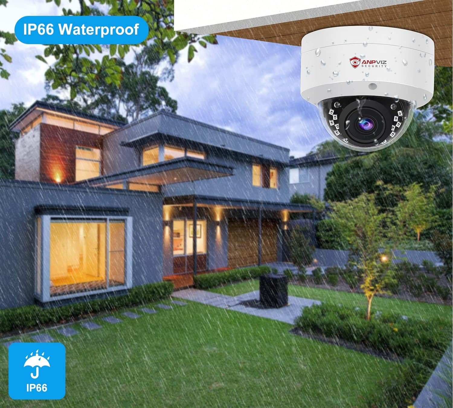 Anpviz 8 Channel IP PoE Security Camera System with Human Vehicle Detection, 8CH 4K NVR with 2TB HDD, 8pcs IK10 Vandalproof 6MP Dome PoE Cameras with Audio, IR Night Vision, NDAA Compliant (U Series)