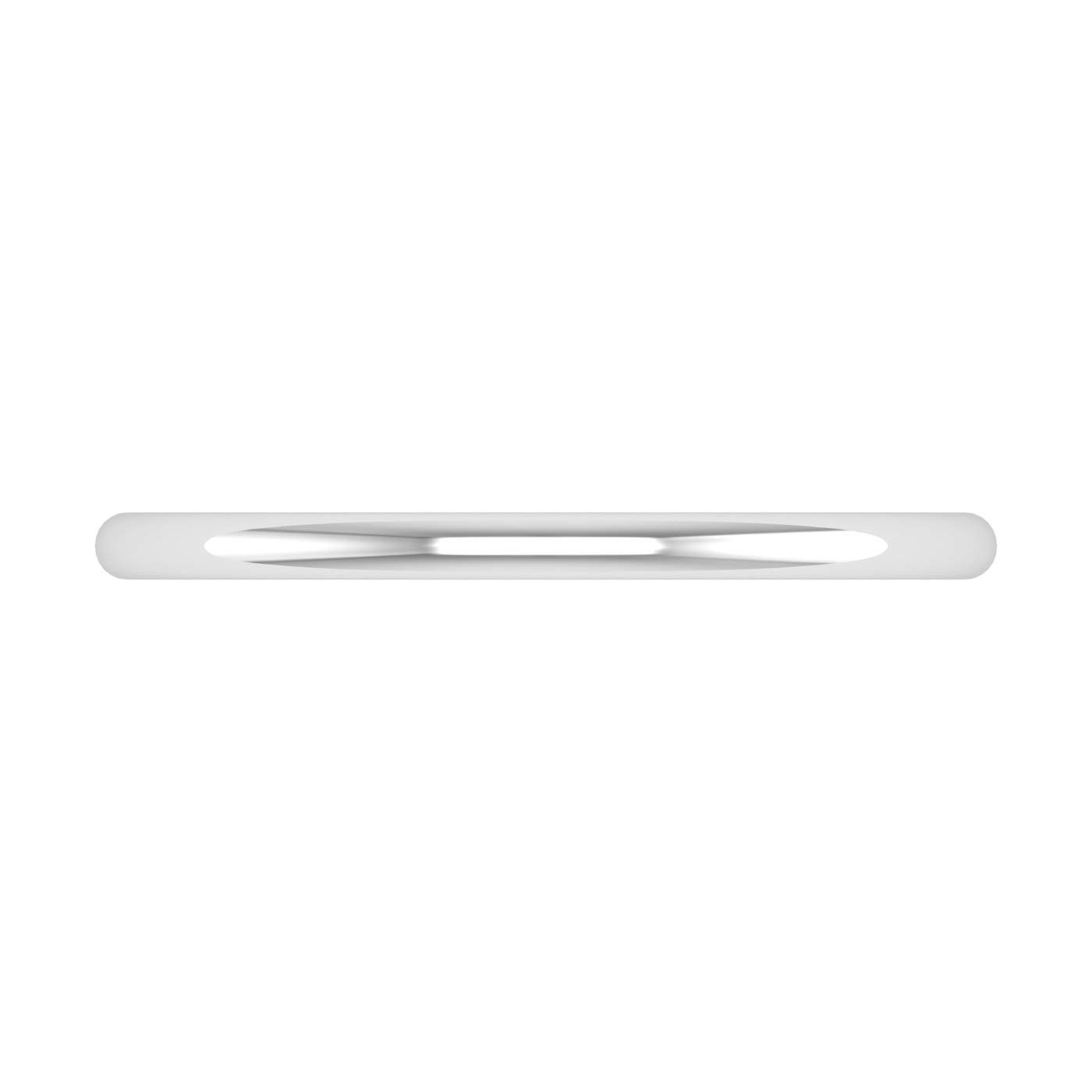 14K White Gold 1.5mm Plain Wedding Band (Ring Size 5)