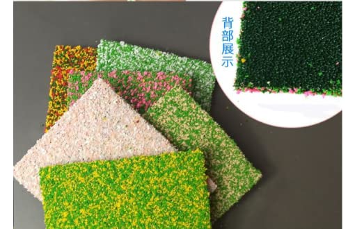 6 Pcs Model Grass Mat Artificial Grass Miniature Shrub Mat Static Shrub Vegetation Groups Bush Model Aritificial Plants for DIY Architecture Building Model Railway Train Diorama Garden,Red Yellow