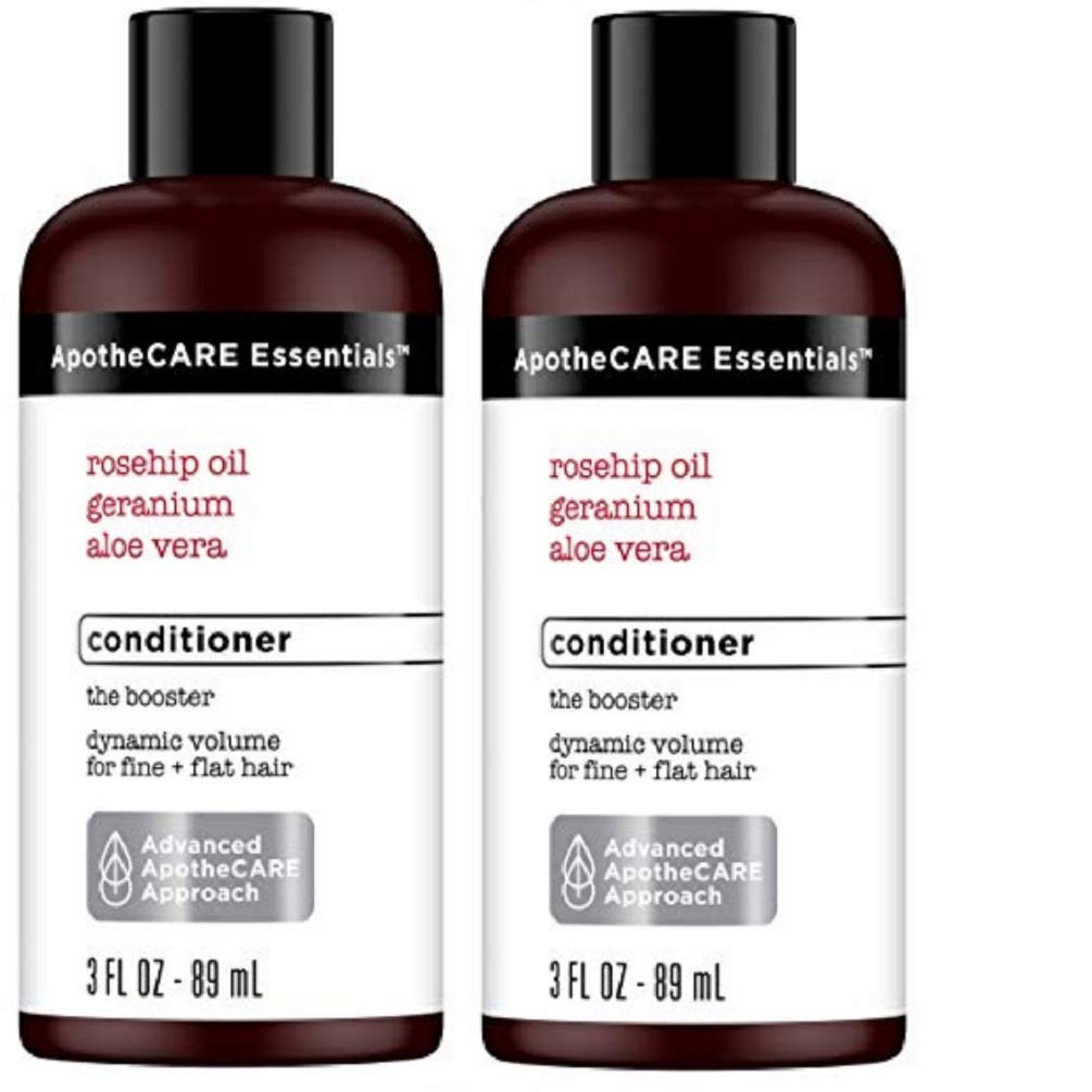 ApotheCARE Essentials The Booster Travel Conditioner Aloe Vera, Rosehip Oil, Geranium 3 oz 2-Pcak