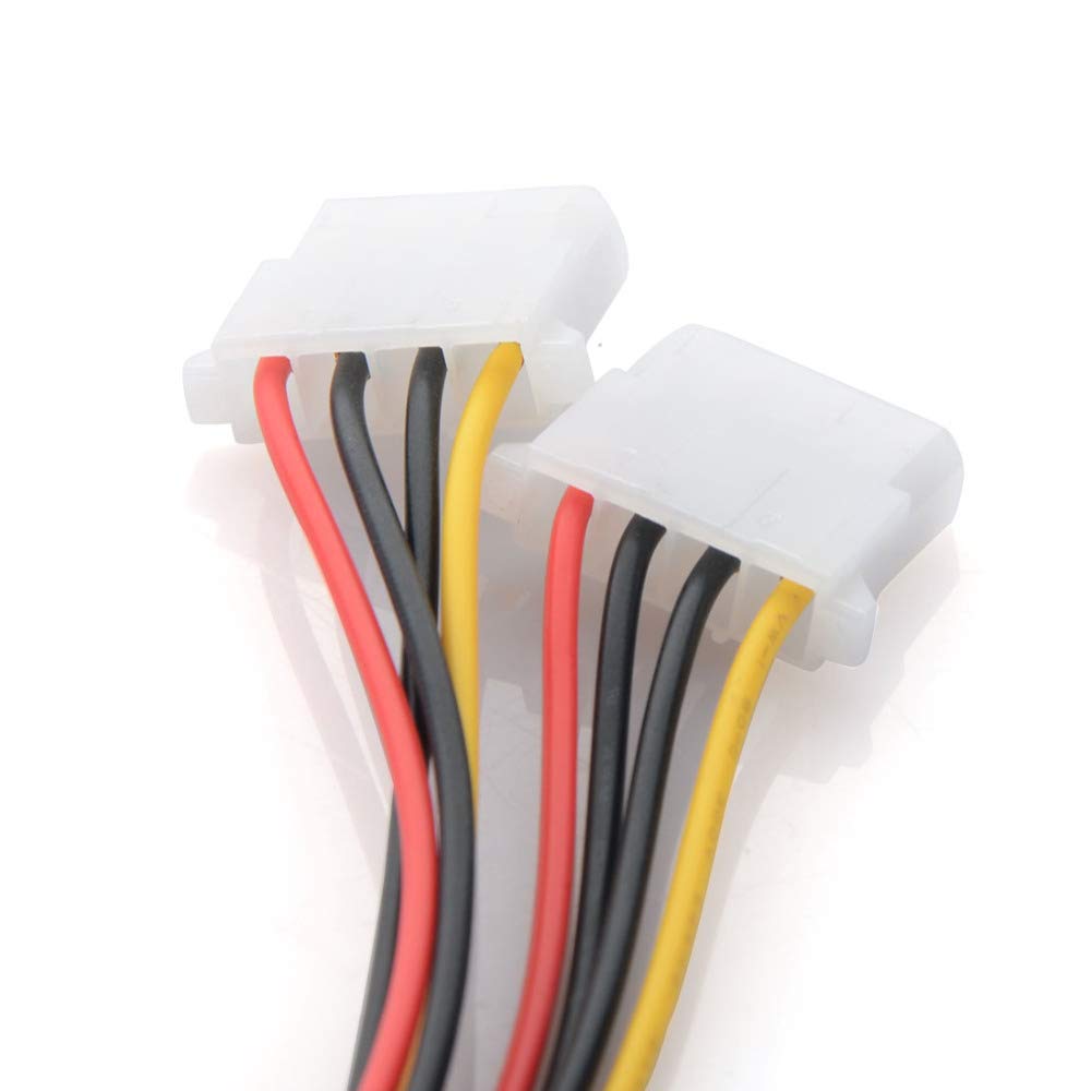 ANRANK SC1504AK Sata 15-Pin Male to Dual 4 Pin Molex Lp4 Female IDE Hard Drive Power Y-Adapter Converter Cable for IDE HDD DVD