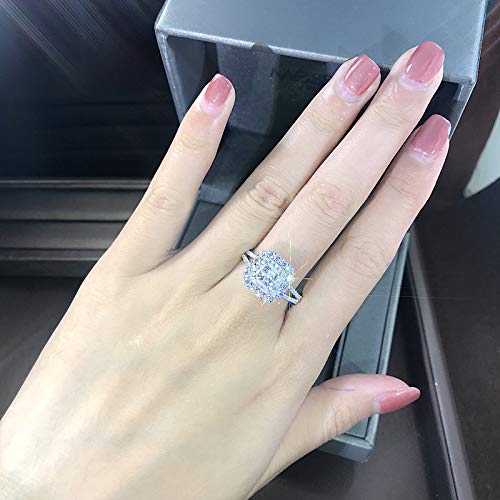 14K Gold Plated 925 Sterling Silver Rings for Women Cubic Zirconia Anniversary Wedding Ring 925 Sterling Silver CZ Engagement Ring for Women (6)