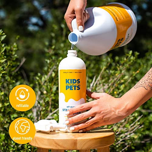 KIDS 'N' PETS - Instant All-Purpose Stain & Odor Remover β 27 fl oz - Permanently Eliminates Tough Stains & Odors β Even Urine Odors - No Harsh Chemicals, Non-Toxic & Child Safe, Multi-Color