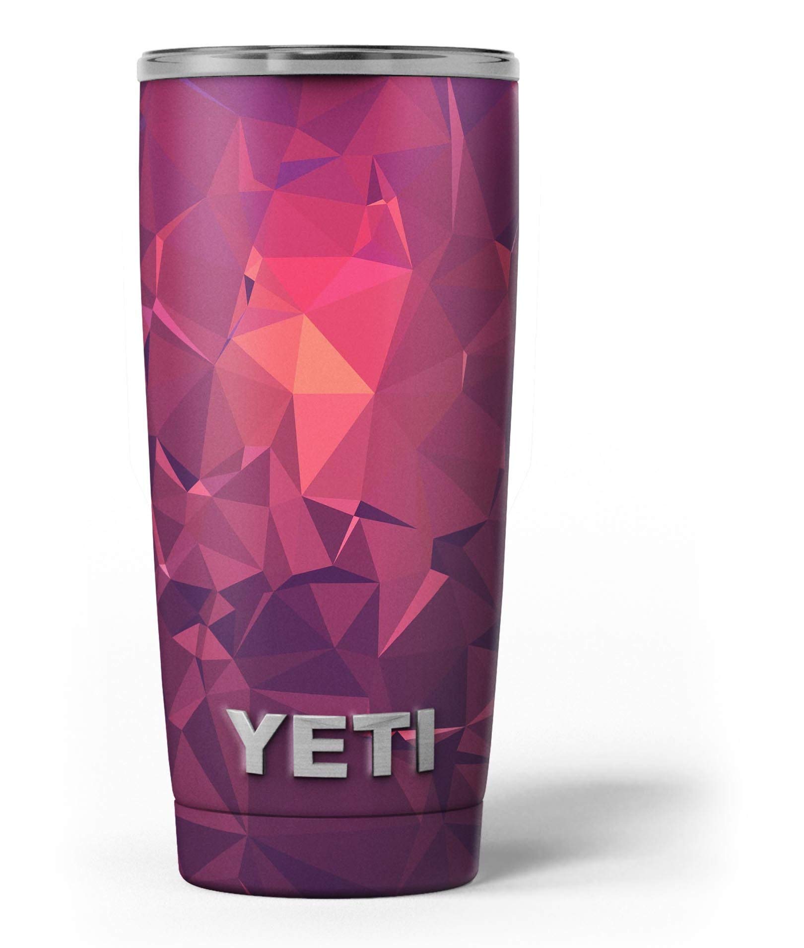 Design Skinz Dark Pink Geometric V19 - Skin Decal Vinyl Wrap Kit Compatible with The Yeti Rambler Cooler Tumbler Cups