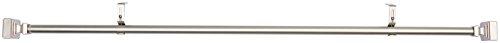 Amazon Basics 1" Wall Curtain Rod with Square Finials, 72" to 144", Nickel