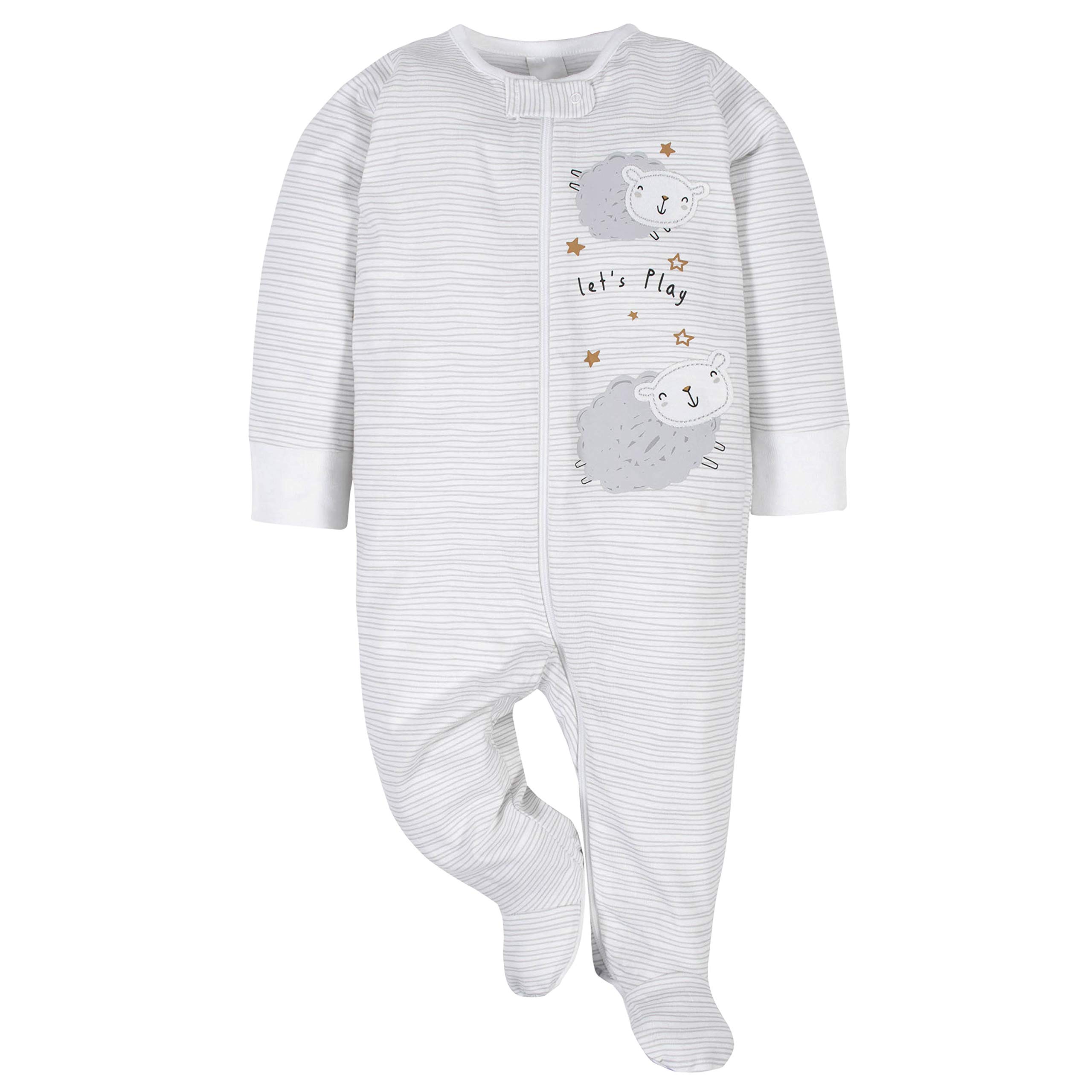 Gerber Unisex Baby 4 Pack 'N Play Footie And Toddler Sleepers, Sheep Grey, 3-6 Months US