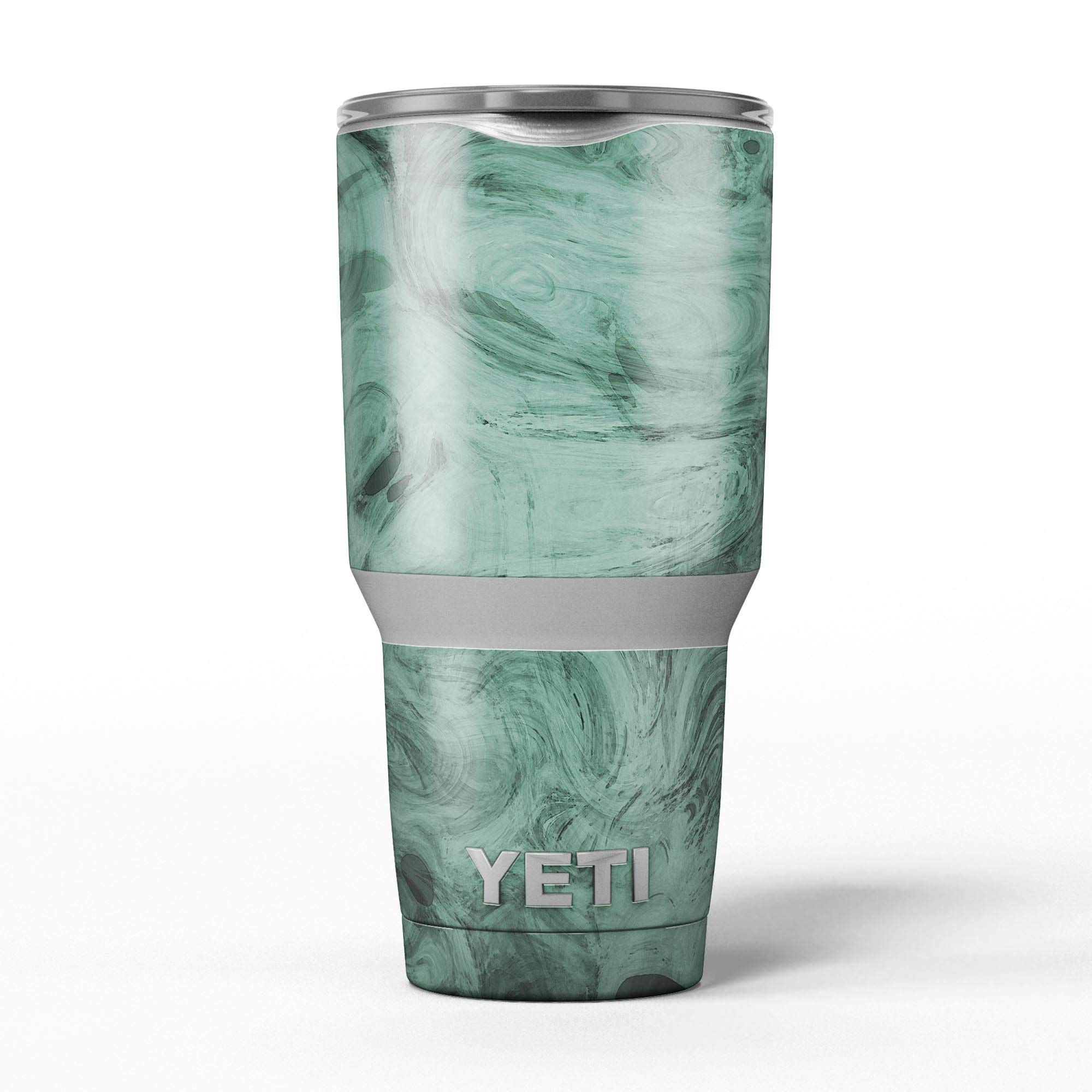 Design Skinz Green Slate Marble Surface V16 - Skin Decal Vinyl Wrap Kit Compatible with The Yeti Rambler Cooler Tumbler Cups