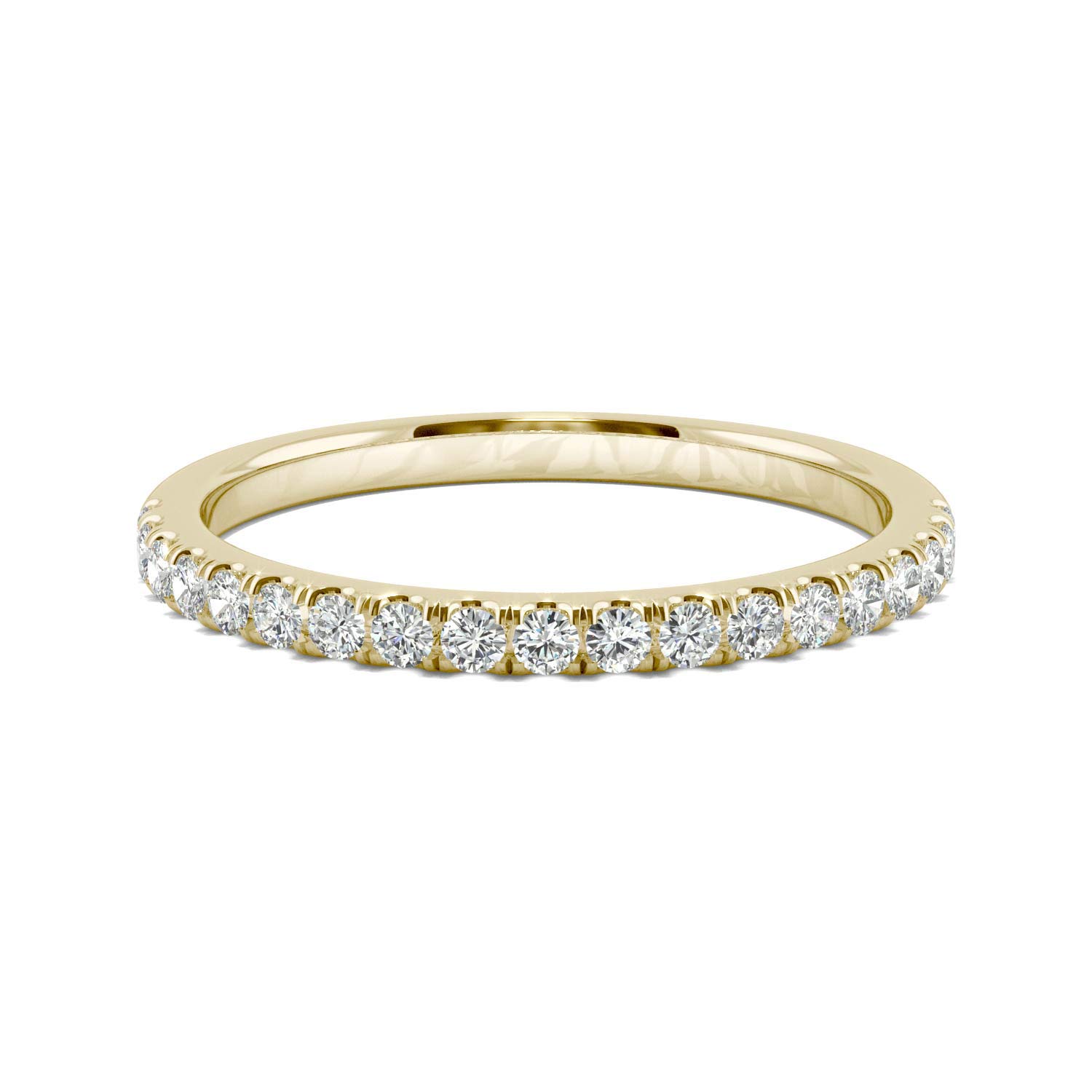14K Yellow Gold Moissanite by Charles & Colvard 1.6mm Round Wedding Band-size 7 0.33cttw DEW