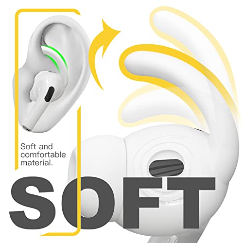 3 Pairs DamonLight Ear Hooks for AirPods Pro 2 Anti-Slip Anti-Scratches Sport Ear Tips Compatible with AirPods Pro 2nd Generation 2022 Released - White