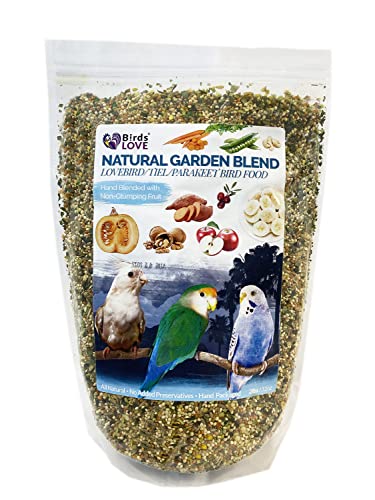 Birds LOVE All Natural Garden Blend Bird Food for Small Birds - Lovebirds, Cockatiels, Parakeets and Parrotlets 2lb