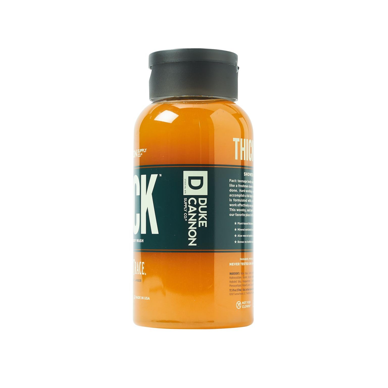 Duke Cannon THICK High Viscosity Body Wash - Bourbon Oak Barrel Scent, 17.5oz - 3X Thicker, Plant-Based, Mineral-Enriched Body Wash for Men with Woodsy Oak & Amber Notes