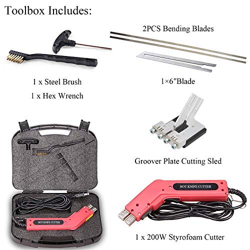 200W Electric Hot Knife tyrofoam Cutting Tool Kit Heat Cutter with Blades Accessories (Heat Cutter Kit)