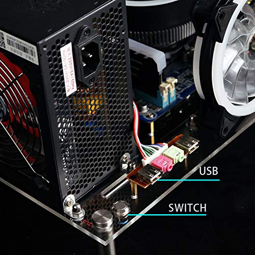 DIY Acrylic Glass Gaming Computer Case Chassis Open Frame Panoramic Viewing Creative Personality ATX Transparent Chassis Test Bench