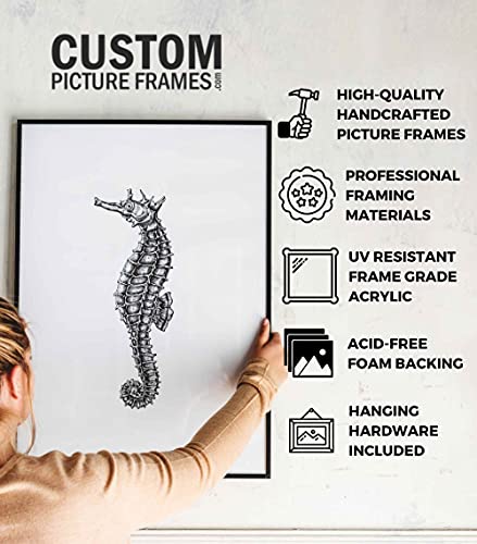 17x19 Frame Brown Solid Wood Picture Frame Width 1.25 Inches | Interior Frame Depth 0.75 Inches | Fremont Bronze Contemporary Photo Frame Complete with UV Acrylic, Foam Board Backing & Hanging