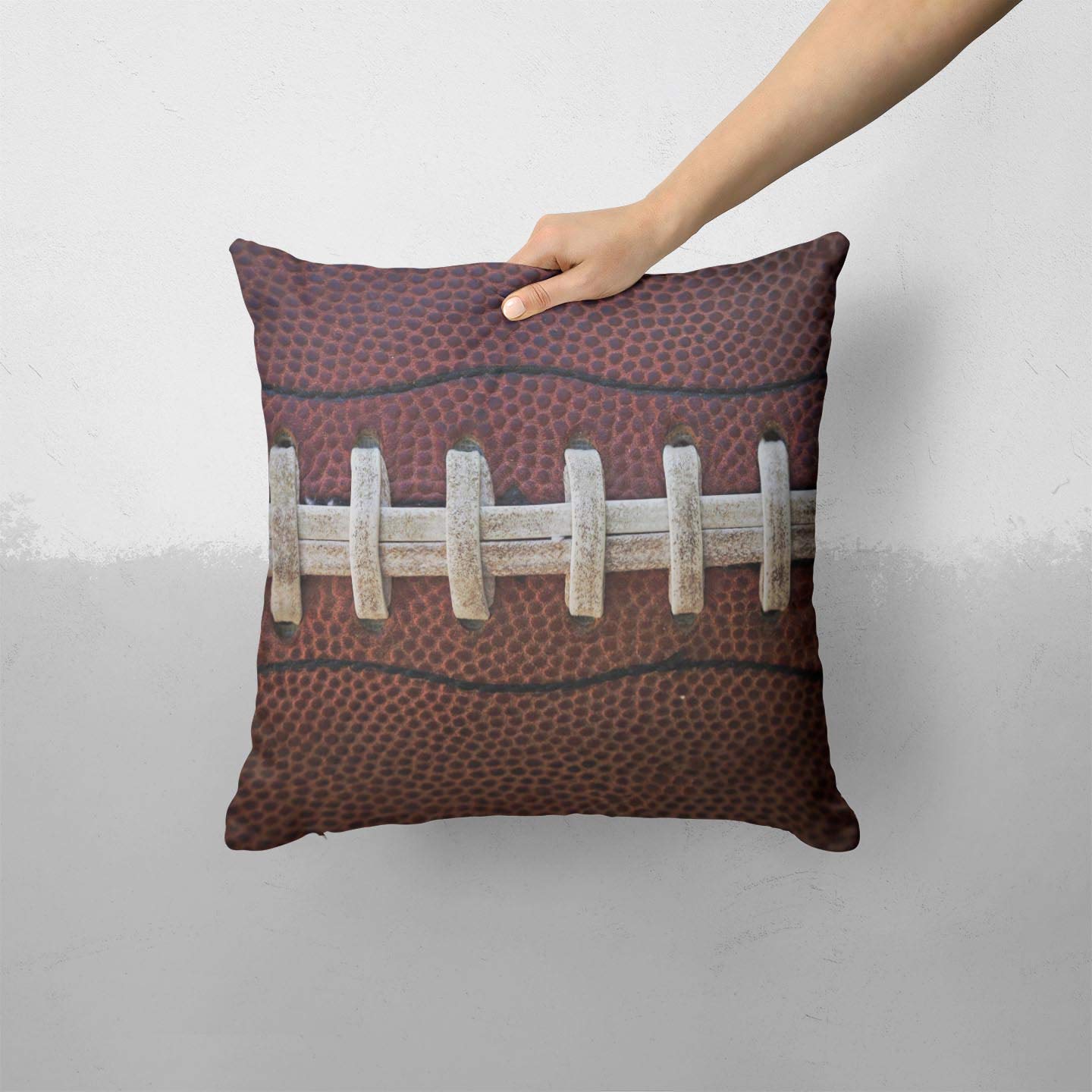 iiRov Football Laced - Custom Decorative Home Decor Indoor or Outdoor Throw Pillow Cover Plus Cushion Set for Sofa, Bed or Couch (Pillow CASE Cover Plus Cushion)