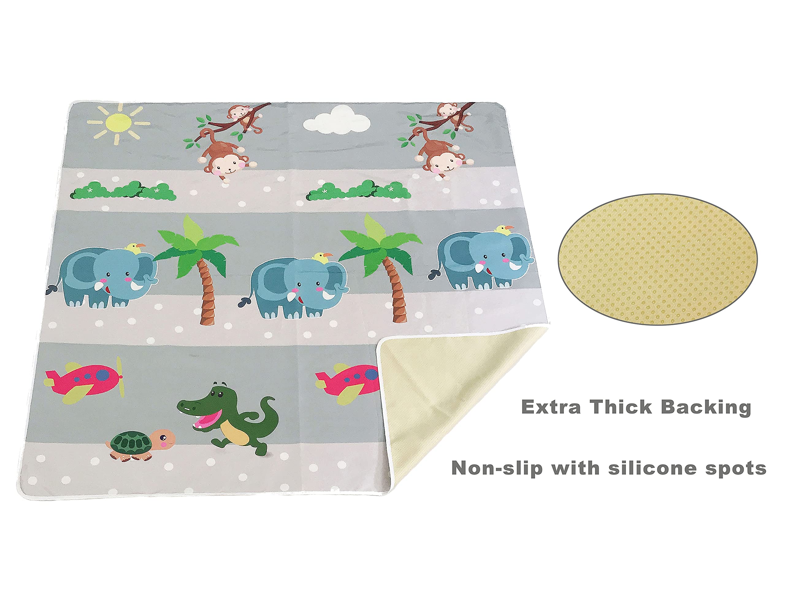 Large Splat Mat for Under Highchair Washable , Anti-slip Silicone Spot Splash Mat, Waterproof Floor Protector, Mess Mat for Arts Craft (53x53 inch)