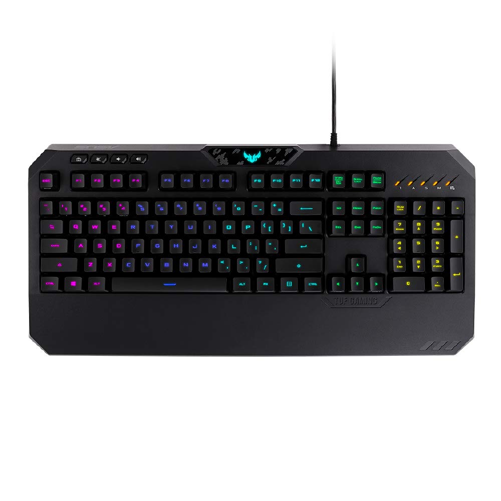 ASUS Mechanical Membrane RGB PC Gaming Keyboard - TUF K5 | Programmable Onboard Memory | Dedicated Media Controls, Aura Sync RGB Lighting | Spill, Sweat & Abrasion Resistant - Highly Durable | Black