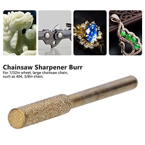 20 Pcs Chain Saw Grinding Head, Easy to Change, Chainsaw Sharpener Burr Grinding Head, Rotating File Sharpening Tool Set Kit, Chainsaw Grinding File(Gold3)