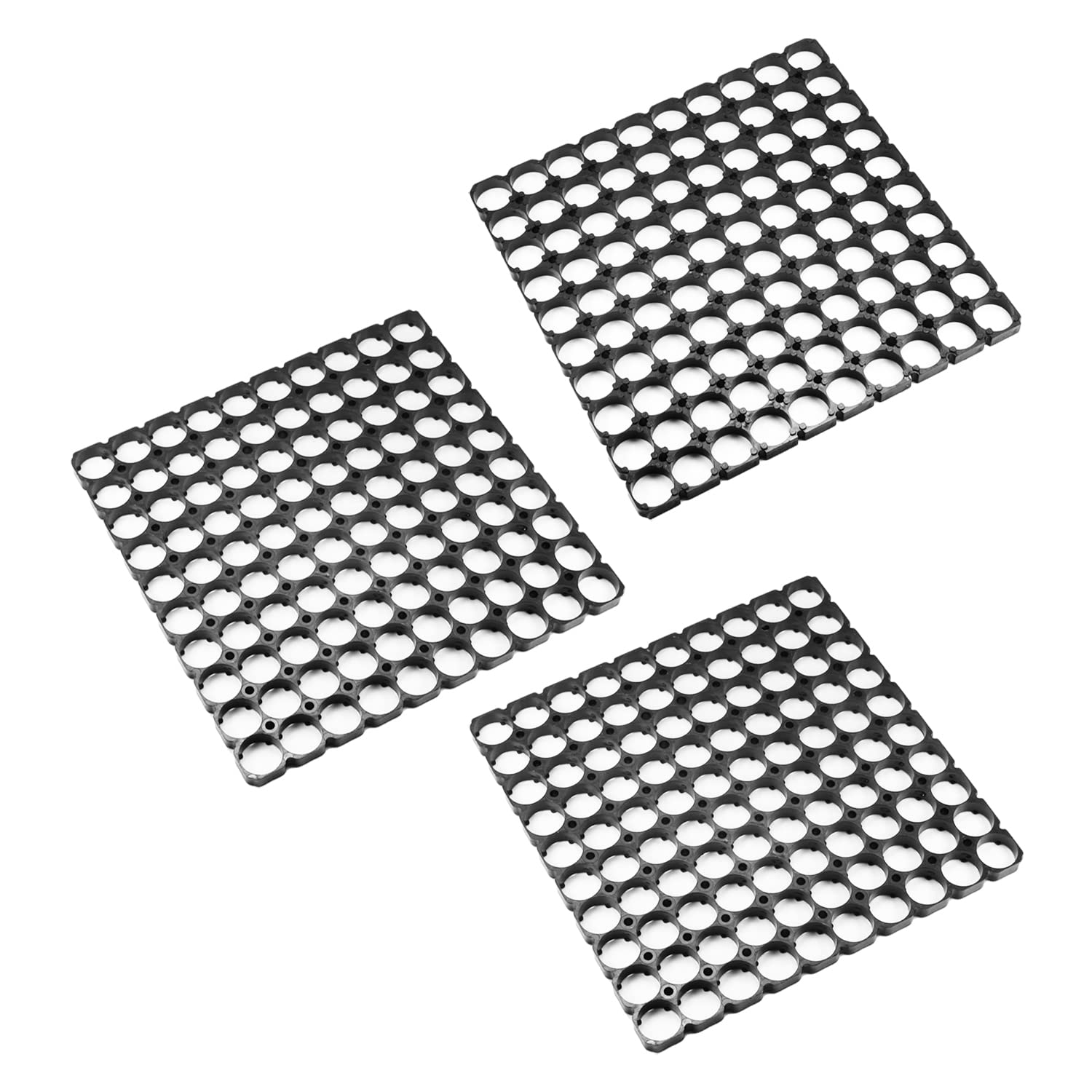 Heyiarbeit 3Pcs 10x10 Tandem 18650 Lithium Battery Holder Cell Spacer Bracket for DIY Battery Pack Hole Dia 18.5mm/0.73"