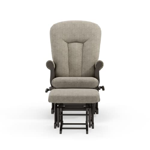 Dutailier Alice 2585 Glider Multiposition-Lock Recline with Ottoman (Espresso/Flax Beige)