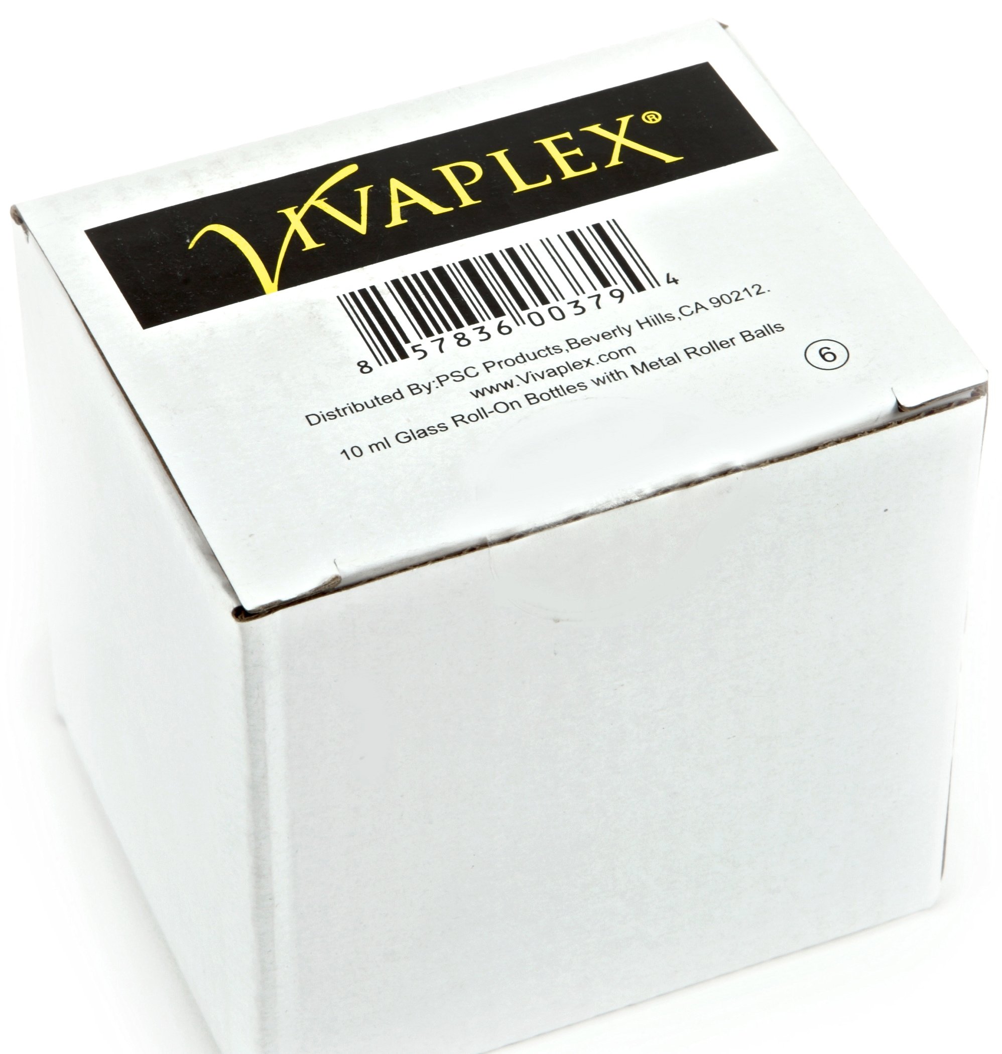 6, Clear, 10 ml Glass Roll-on Bottles with Stainless Steel Roller Balls - .5 ml Dropper included