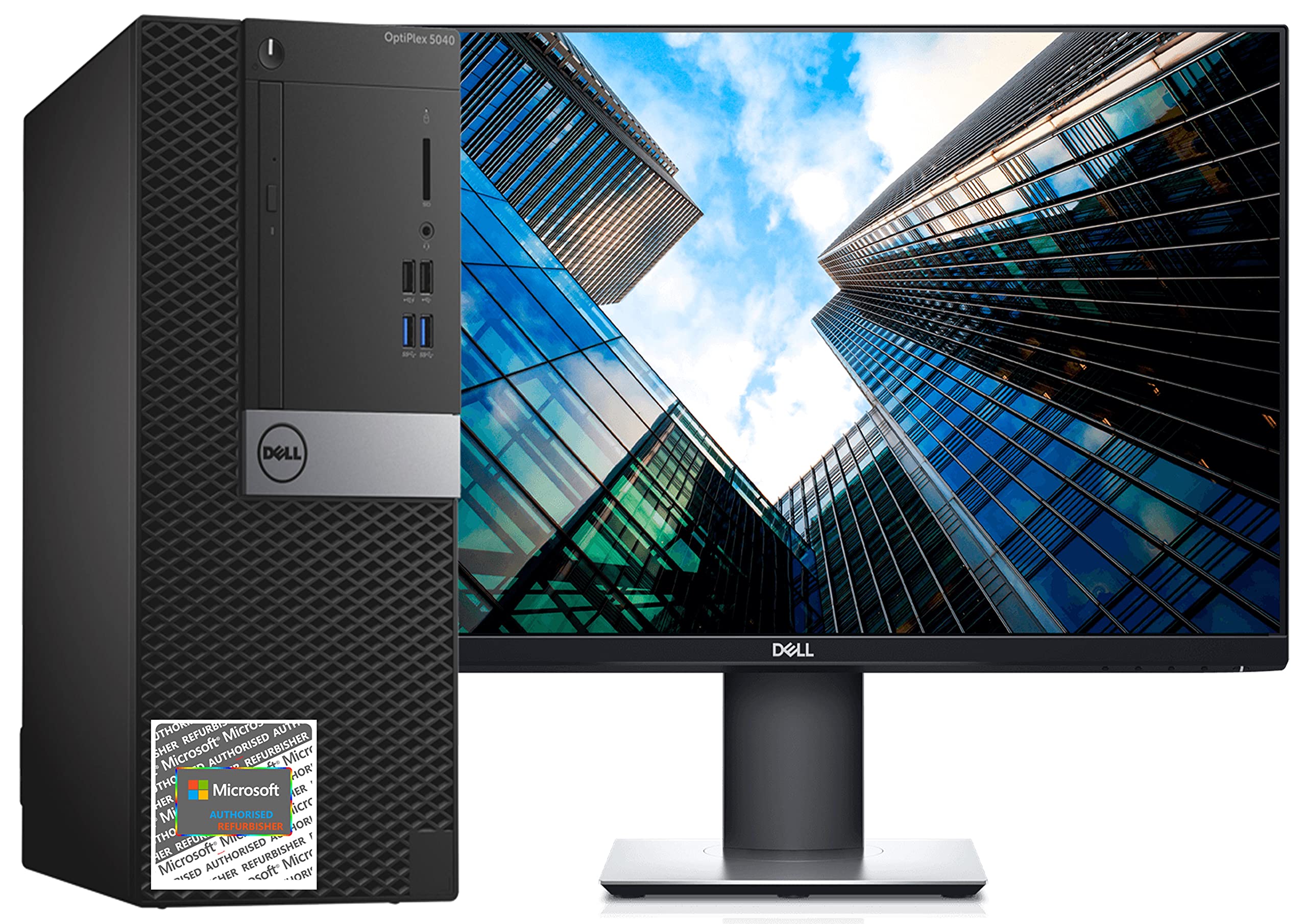 Dell Optiplex 3040 Tower Desktop PC Intel i5-6500 3.2GHz. 16GB DDR3 RAM, 256GBSSD, WiFi, with Dell 24-inch P2419HLCD Windows 10 Pro (Renewed)