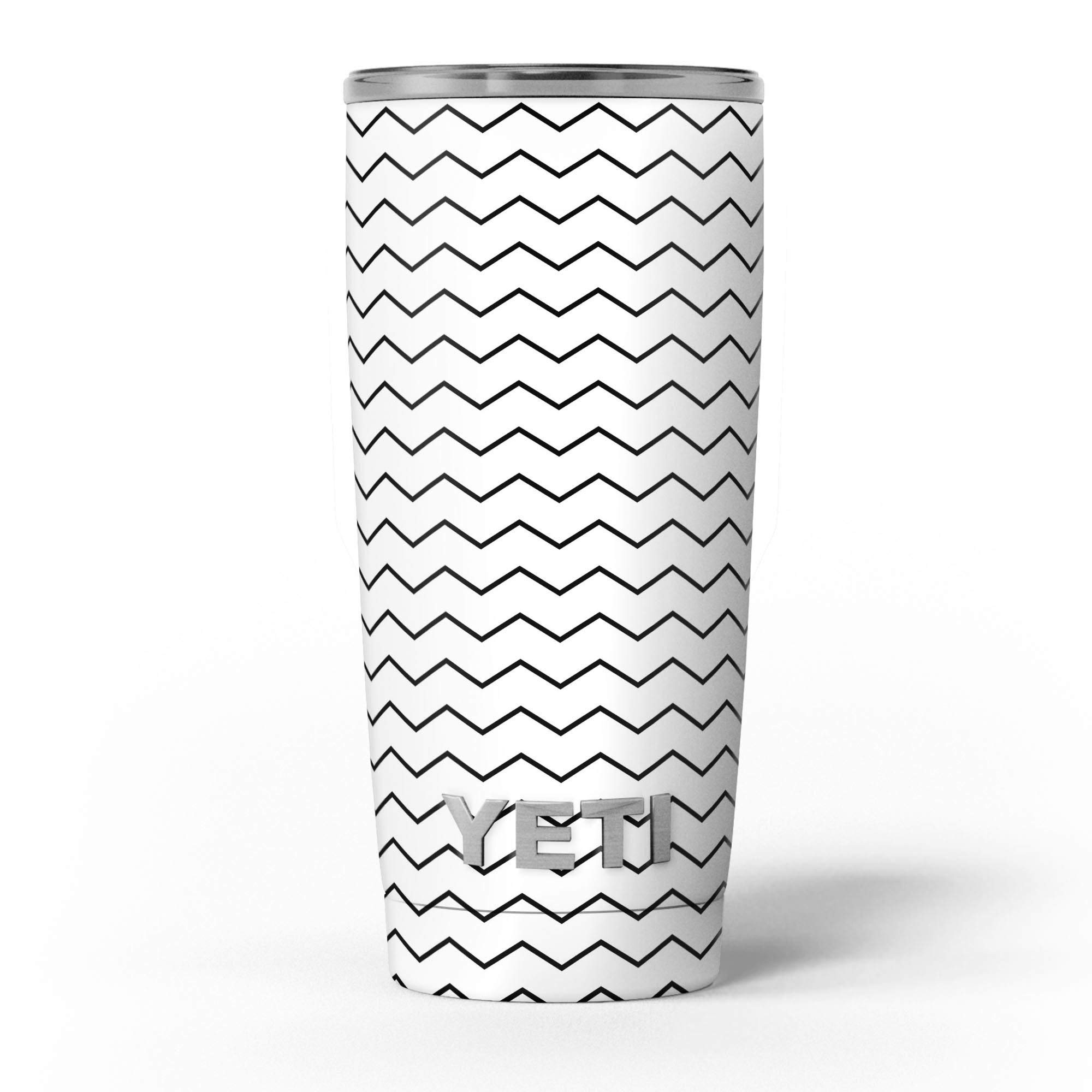 Design Skinz Slate Black Horizontal Chevron Pattern - Skin Decal Vinyl Wrap Kit Compatible with The Yeti Rambler Cooler Tumbler Cups