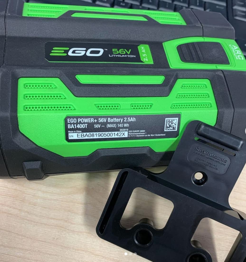 StealthMounts Battery Holder Compatible with EGO 56V (4 Pack) - Black | StealthMounts Battery Mounts for EGO | Mount for EGO 56V | Made in the UK