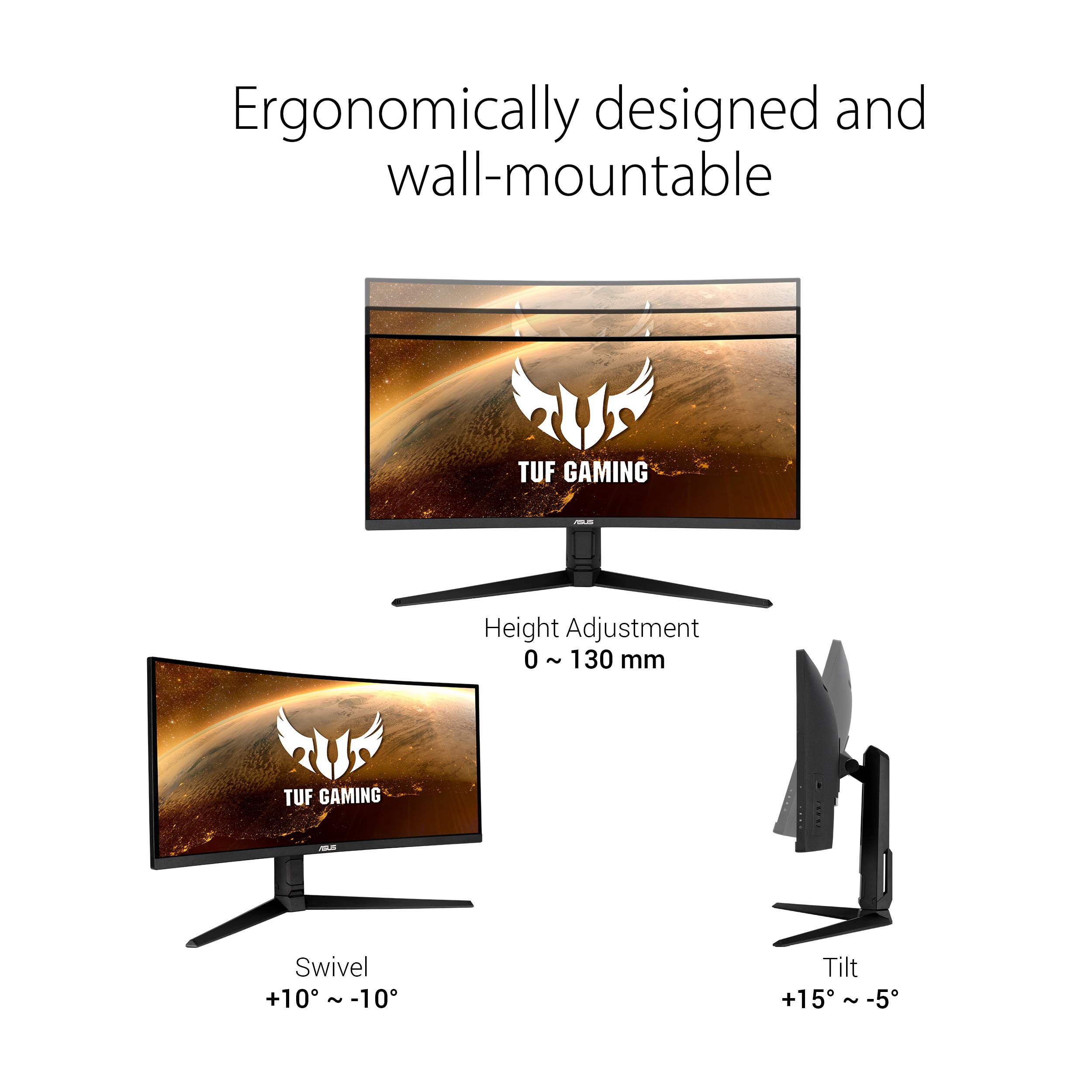 ASUS TUF Gaming VG34VQL1B 34 inches Curved HDR Monitor, WQHD (3440x1440), 165Hz, 1ms (Renewed)